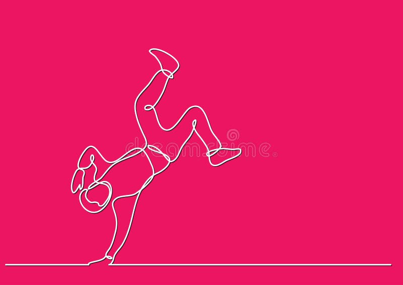 Continuous Line Drawing of Falling Man Stock Illustration ...