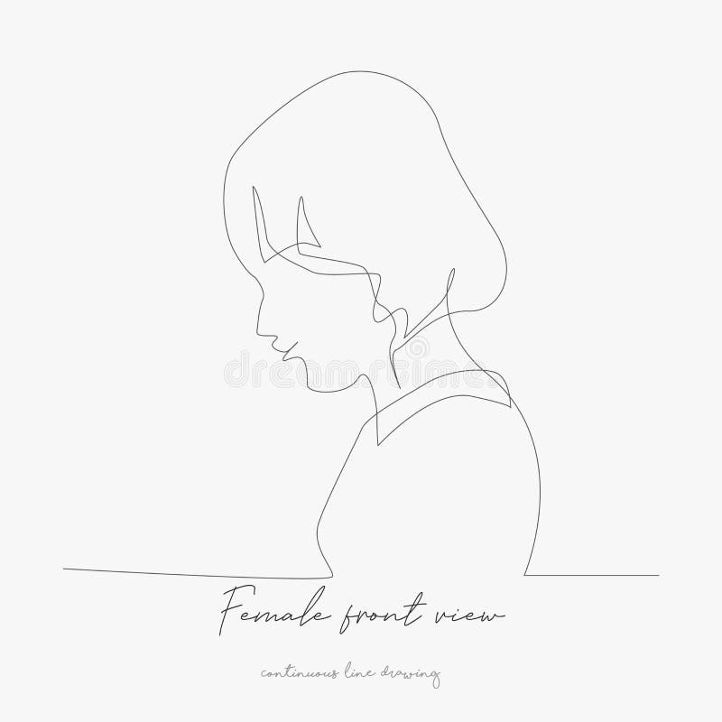 Continuous Line Drawing. Female Front View. Simple Vector Illustration ...