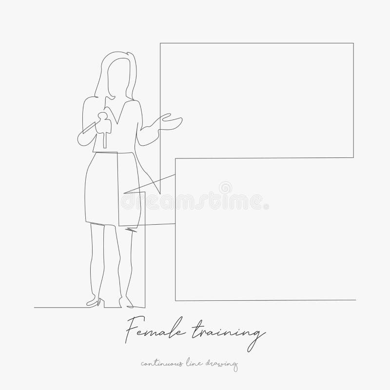 Continuous Line Drawing. Female Training. Simple Vector Illustration ...