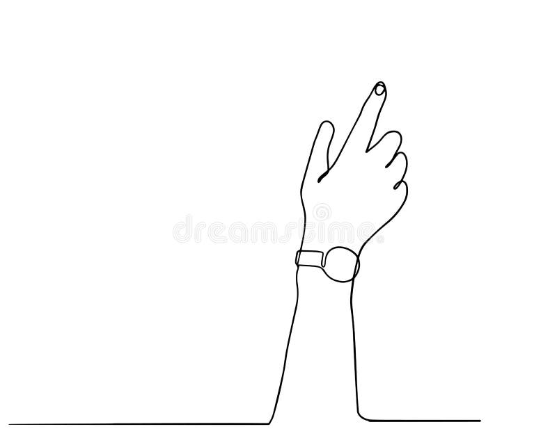 Continuous Line Drawing of a Finger Pointing Tosomething. Arm Pointing ...