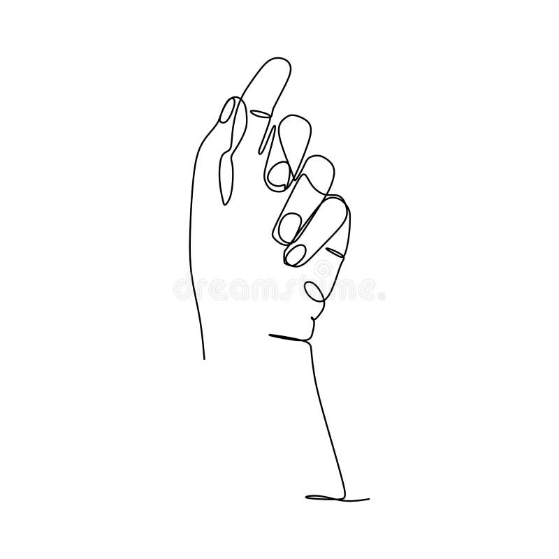 Continuous Line Drawing of Finger Snapping Hand Gesture Minimal Flat ...