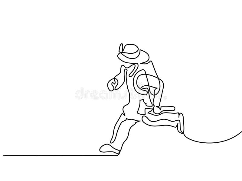 Firefighter Running To Fire with Hatchet Stock Vector - Illustration of ...