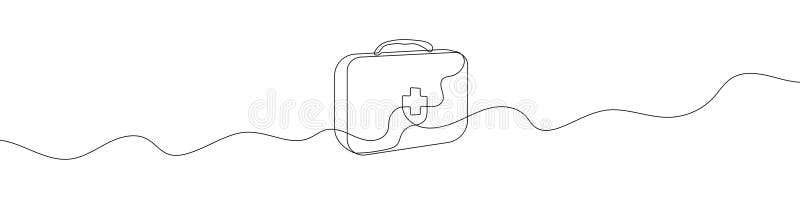 Continuous Line Drawing of First Aid Kit. Line Art of First Aid Kit ...