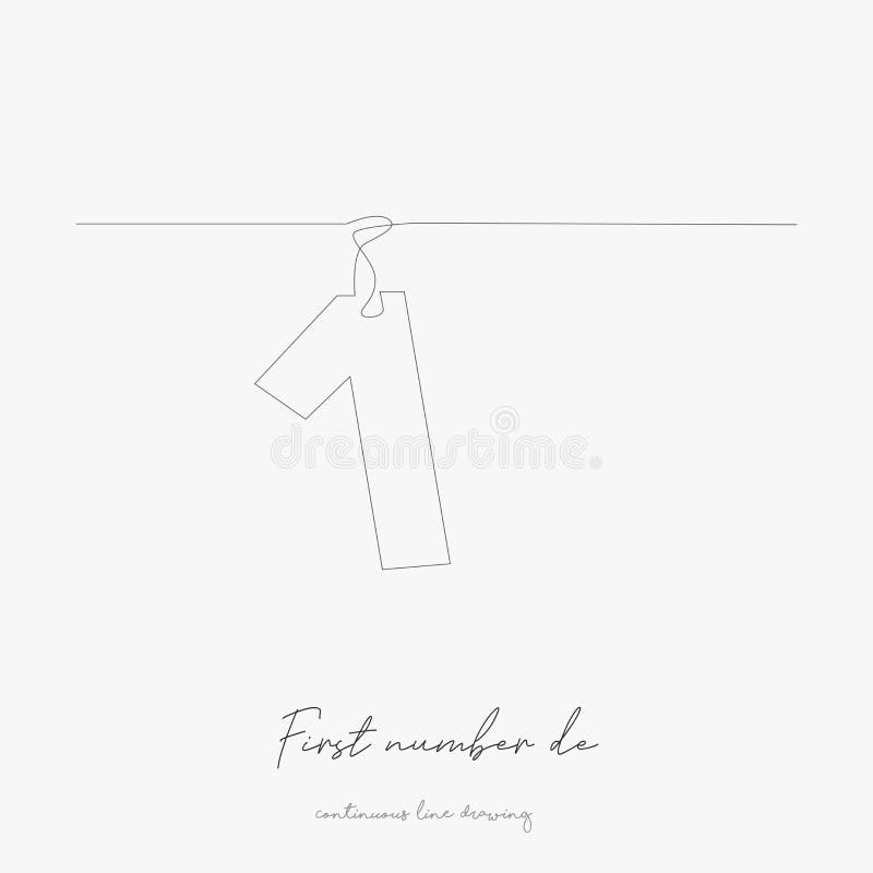 Continuous Line Drawing. First Number De. Simple Vector Illustration ...