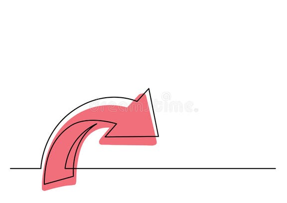 Continuous Line Drawing of Arrow Stock Vector - Illustration of ...