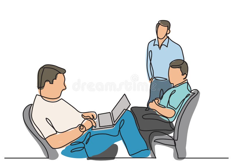 Continuous Line Drawing of Job Interview Stock Vector - Illustration of ...