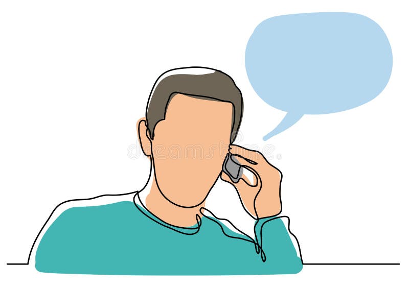 Man Talking Cell Phone White Stock Illustrations – 522 Man Talking Cell ...