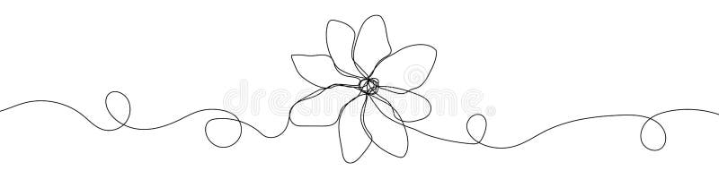 Continuous Line Drawing of Flower. Flower One Line Icon. Drawing ...