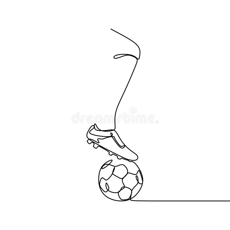 Football Player Kick a Ball Continuous Line Drawing Stock Vector ...