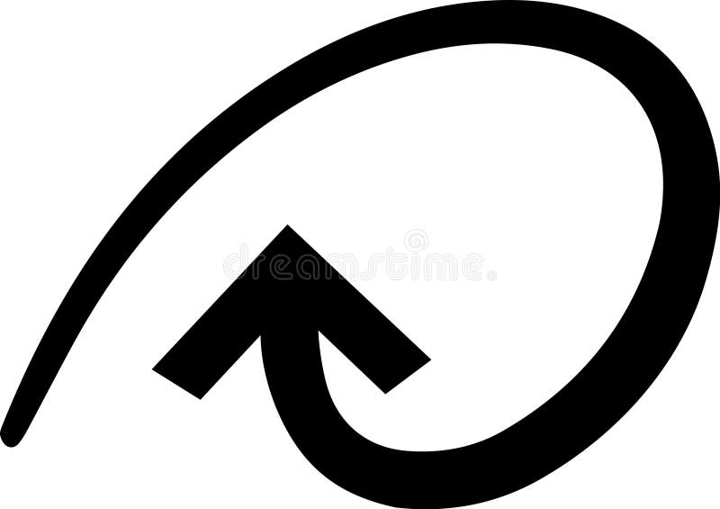 Continuous Line Drawing Forming a Curved Arrow, Symbolizing a Circular ...