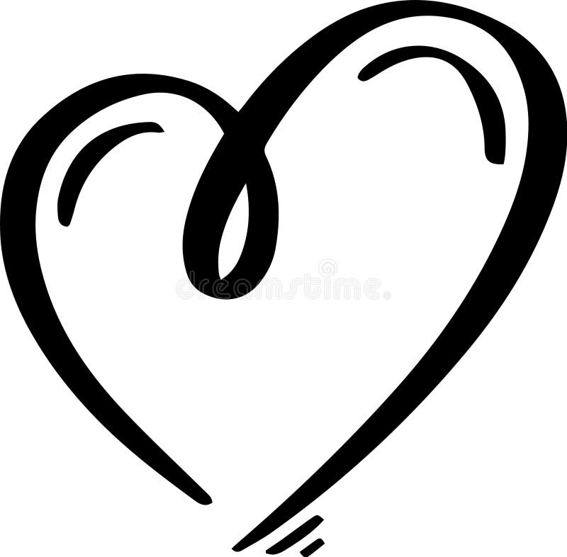 Continuous Line Drawing Forming a Heart Shape, Symbolizing Romance ...