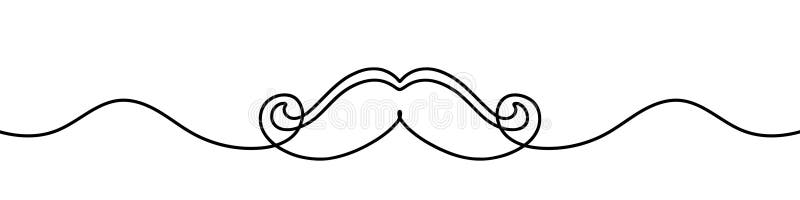 Continuous Line Drawing Forming a Mustache Shape Stock Illustration ...