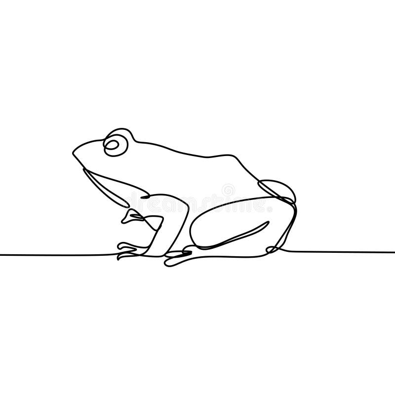 Frog One Line Art Drawing Vector Illustration Minimalist Design Stock ...