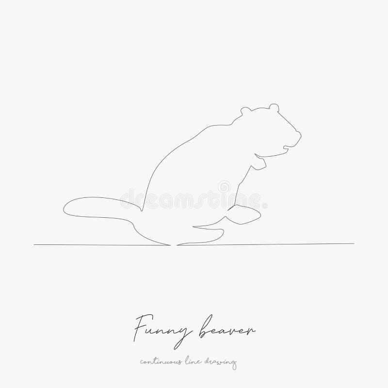 Line Art Beaver Cartoon stock illustration. Illustration of images ...