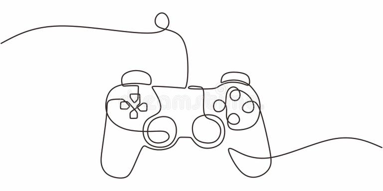 Continuous Line Drawing Game Controller. Joystick Gaming Minimalist ...