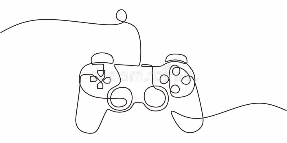 Continuous Line Drawing Game Controller. Joystick Gaming Minimalist ...