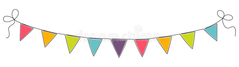 Continuous Line Drawing of Garland. Vector Illustration Stock Vector ...