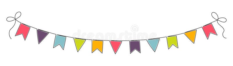 Drawing Single Line Garland Stock Illustrations – 152 Drawing Single ...