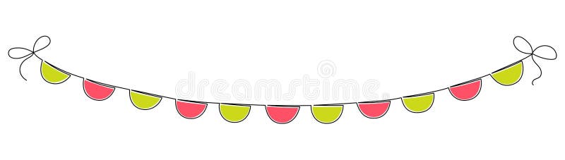 Drawing Single Line Garland Stock Illustrations – 152 Drawing Single ...