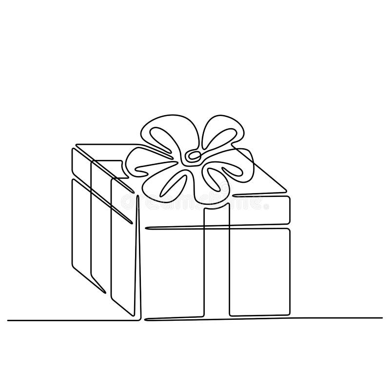 Continuous Line Gift Box Stock Illustrations – 833 Continuous Line Gift ...
