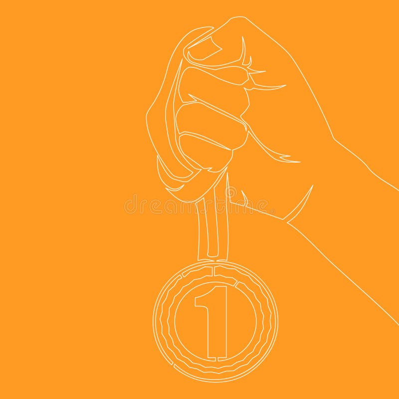 Gold Medal Line Drawing Stock Illustrations – 722 Gold Medal Line ...
