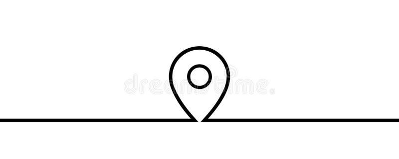 Continuous Line Drawing of GPS Location Icon. Card Pin Line Background ...