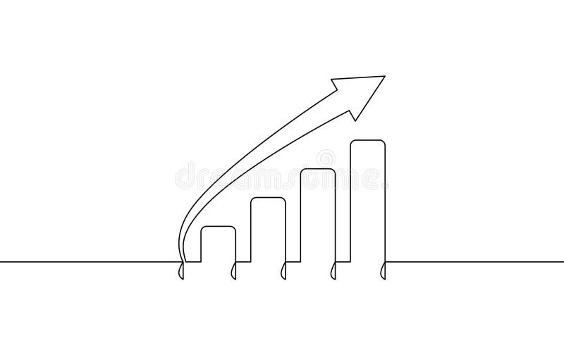 One Continuous Line Drawing Graph Arrow Up Stock Illustrations – 172 ...