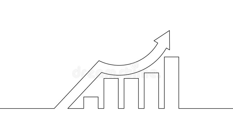 One Line Drawing Growth Graph Stock Illustrations – 427 One Line ...