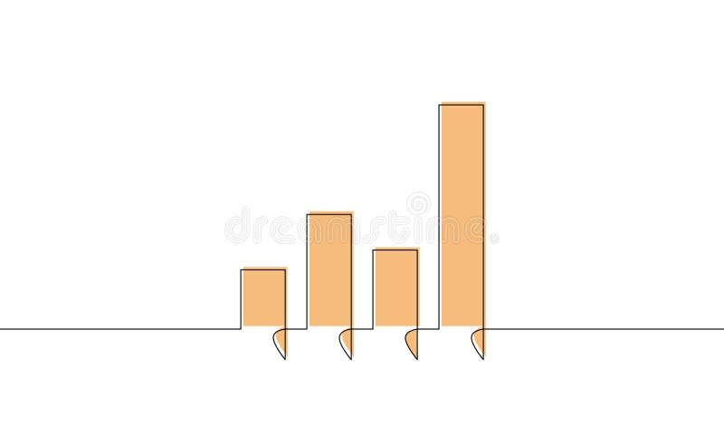 Continuous Line Drawing of Graph. Bar Chart with Yellow Color Stock ... Continuous Line Drawing of Graph. Bar Chart with Yellow Color Stock ...