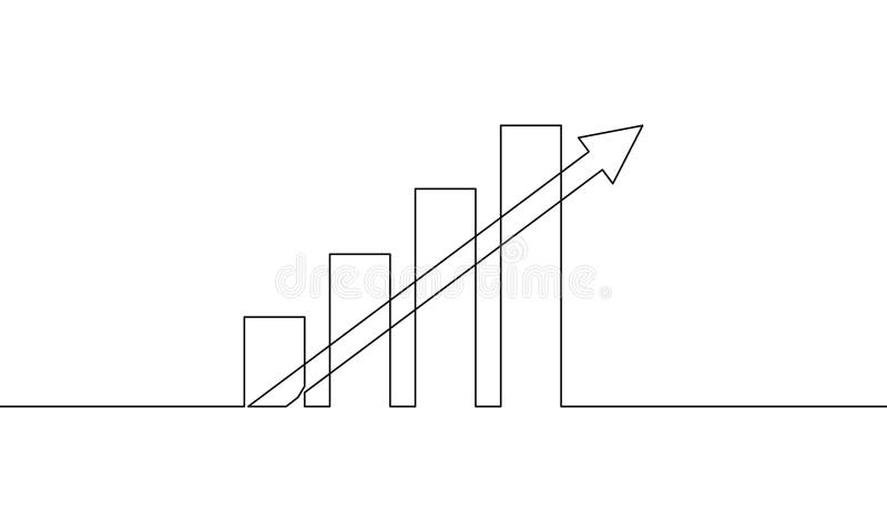 One Line Drawing Growth Graph Stock Illustrations – 427 One Line ...