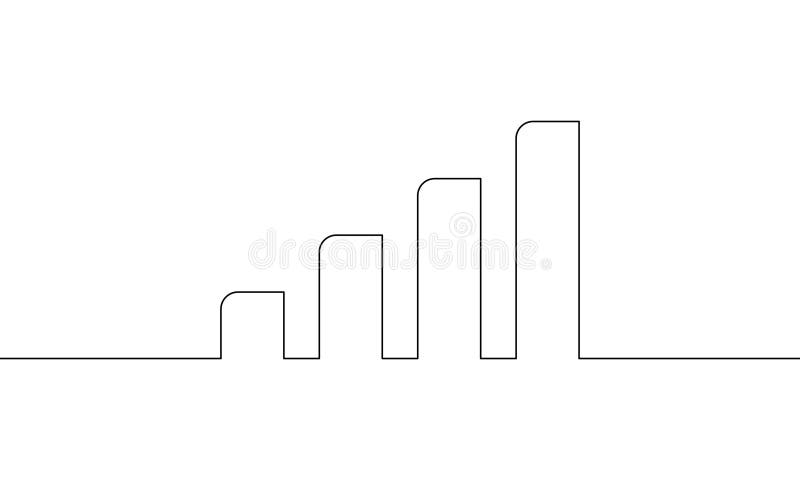 Continuous Line Drawing of Graph. Illustration Vector of Chart Stock ... Continuous Line Drawing of Graph. Illustration Vector of Chart Stock ...