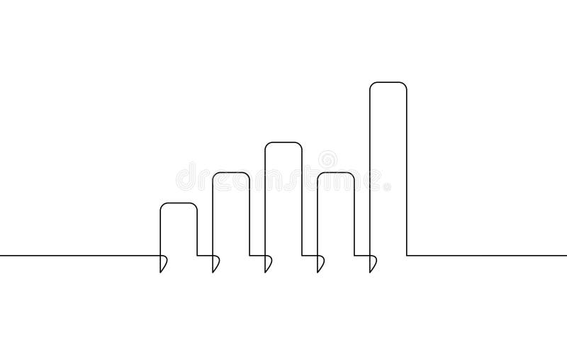 Continuous Line Drawing of Graph. Illustration Vector of Bar Chart ... Continuous Line Drawing of Graph. Illustration Vector of Bar Chart ...
