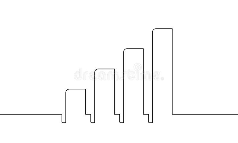 Continuous Line Drawing of Graph Stock Vector - Illustration of ...