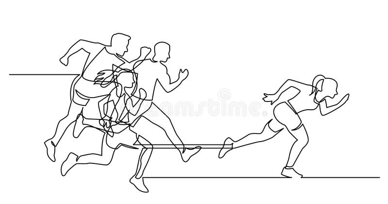 Athletes Drawing Line Stock Illustrations – 328 Athletes Drawing Line ...