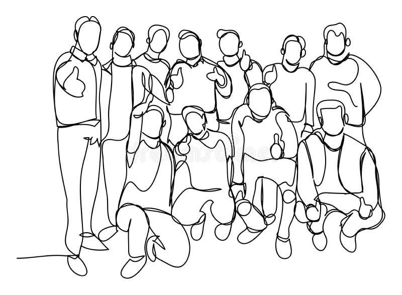 Continuous Line Drawing of a Group of Friends Enjoying a Line Dancing ... Continuous Line Drawing of a Group of Friends Enjoying a Line Dancing ...