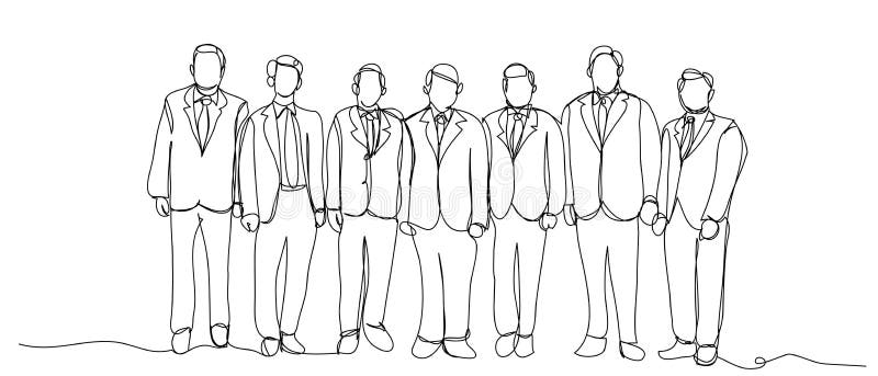 Continuous Line Drawing of a Group of Friends Enjoying a Line Dancing ...
