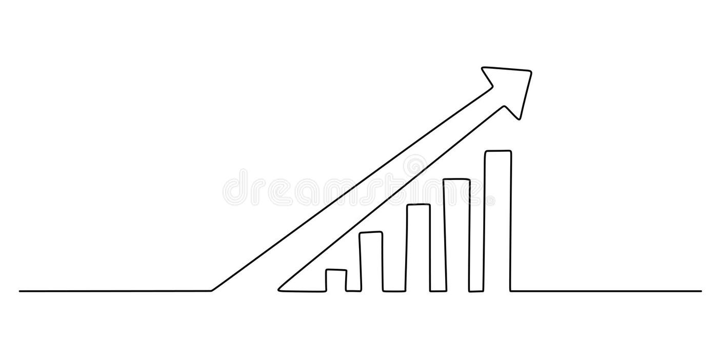 Continuous Line Drawing Growth Chart Stock Illustrations – 671 ...