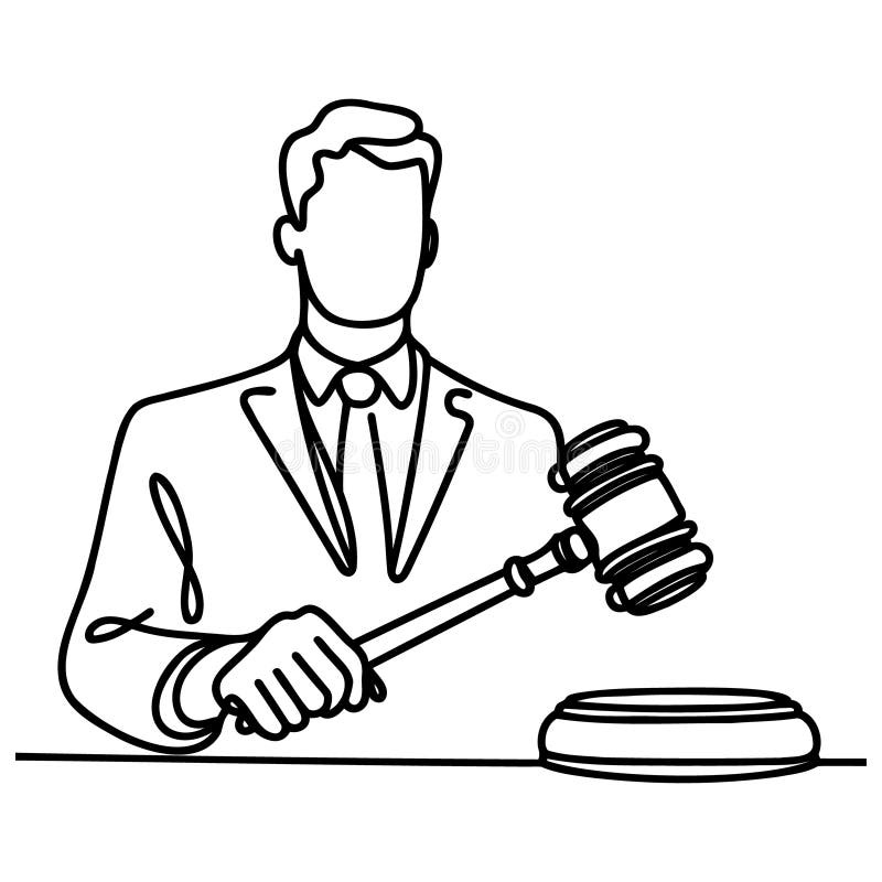 Judge Clipart Black And White Judge Drawing Court Vector Images (over