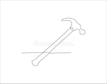 Continuous Line Drawing of Hammer. One Line of Hammer. Hammer ...