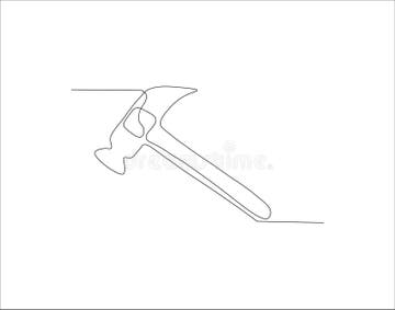 Continuous Line Drawing of Hammer. One Line of Hammer. Hammer ...