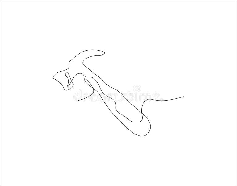 Continuous Line Drawing of Hammer. One Line of Hammer. Hammer ...