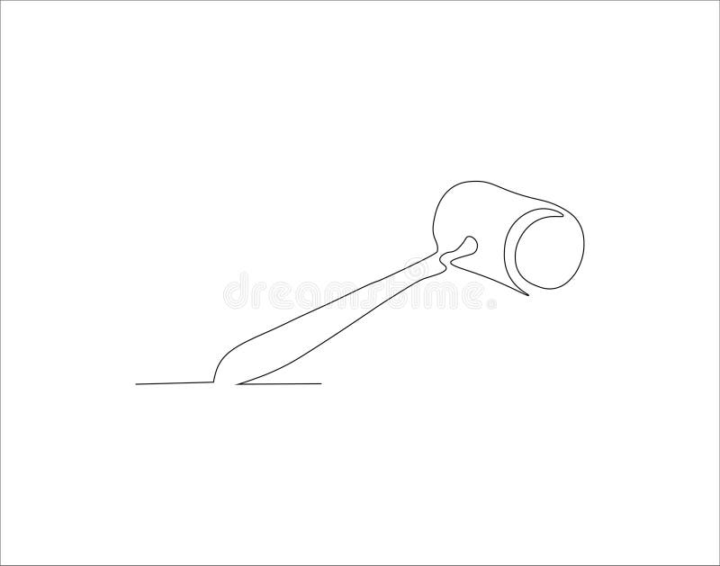 Continuous Line Drawing of Hammer. One Line of Hammer. Hammer Continuous Line Art. Editable ...