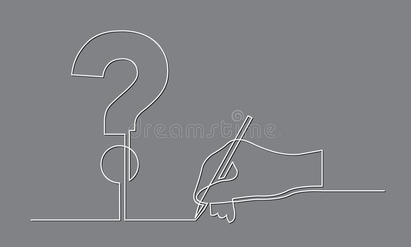 Continuous Line Drawing of Hand Drawing a Question Stock Vector ...