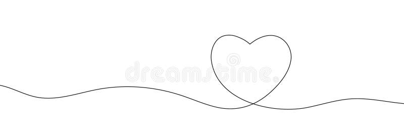 Continuous Line Drawing Hand Drawn Heart Stock Illustration ...
