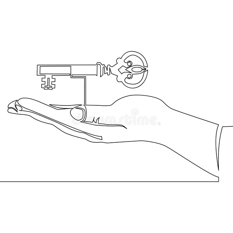 Key Continuous Line Drawing Stock Illustrations – 608 Key Continuous ...