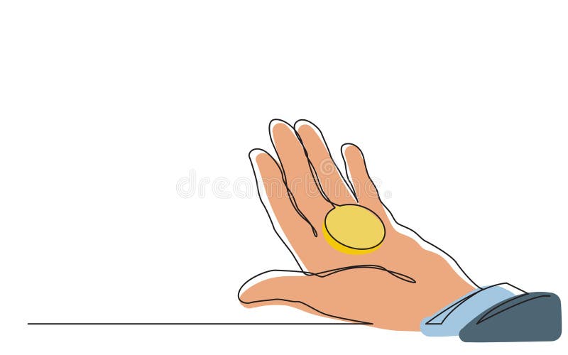 Line Drawing Hand Coin Stock Illustrations – 1,619 Line Drawing Hand ...