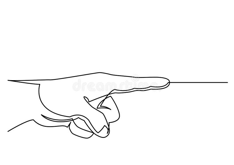 Continuous Line Drawing of Hand Pointing Direction with Index Finger ...