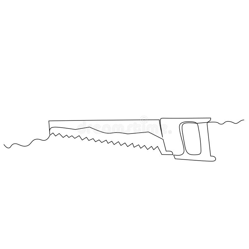 Continuous Line Drawing of a Hand Saw. Panel Saw for Cutting Peace of ... Continuous Line Drawing of a Hand Saw. Panel Saw for Cutting Peace of ...