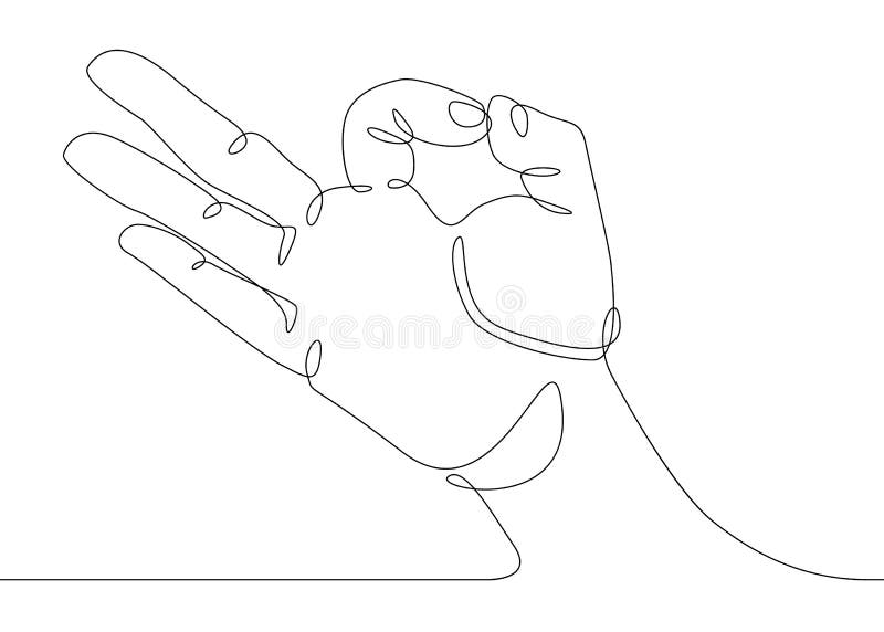 Continuous Line Drawing Hand Showing OK Gesture Stock Illustration ...