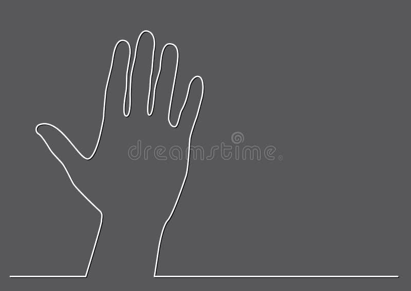 Continuous Line Drawing of Hand Waving Gesture Stock Vector ...